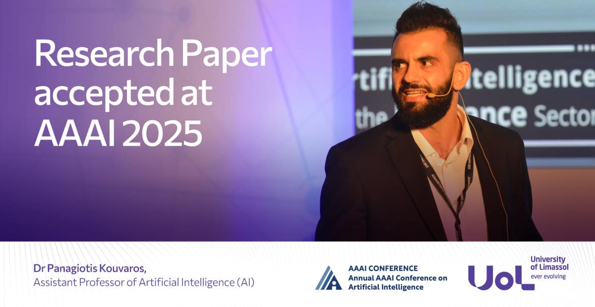 Dr. Panagiotis Kouvaros's Research Paper Accepted at AAAI 2025 - UoL / University of Limassol